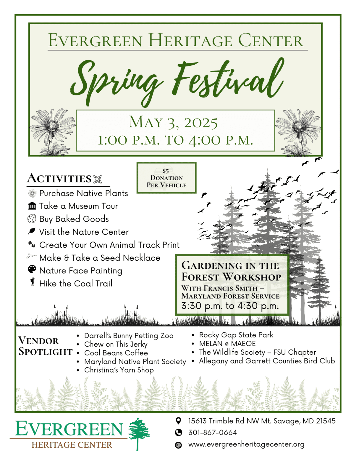 Spring Festival & Native Plant Sale - Evergreen Heritage Center Foundation